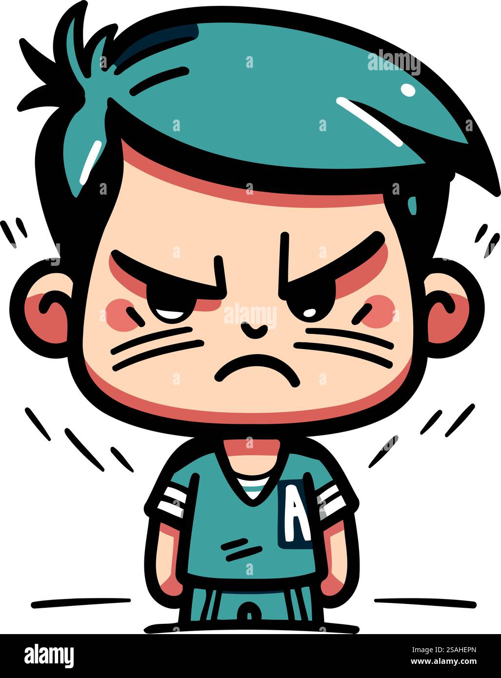 Angry Boy Retro Cartoon Vector Illustration Stock Vector Image & Art ...