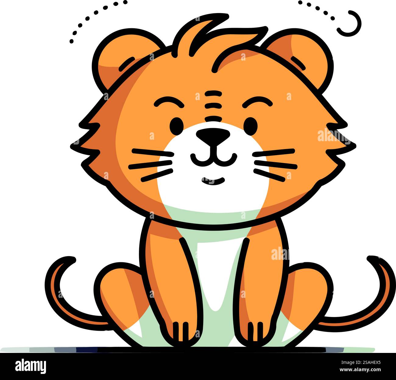 Cute little lion. Cartoon character. Colorful flat vector illustration ...