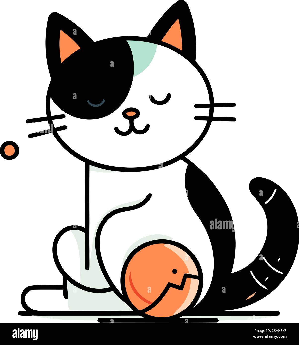 Drawing of a cat playing Stock Vector Images - Alamy