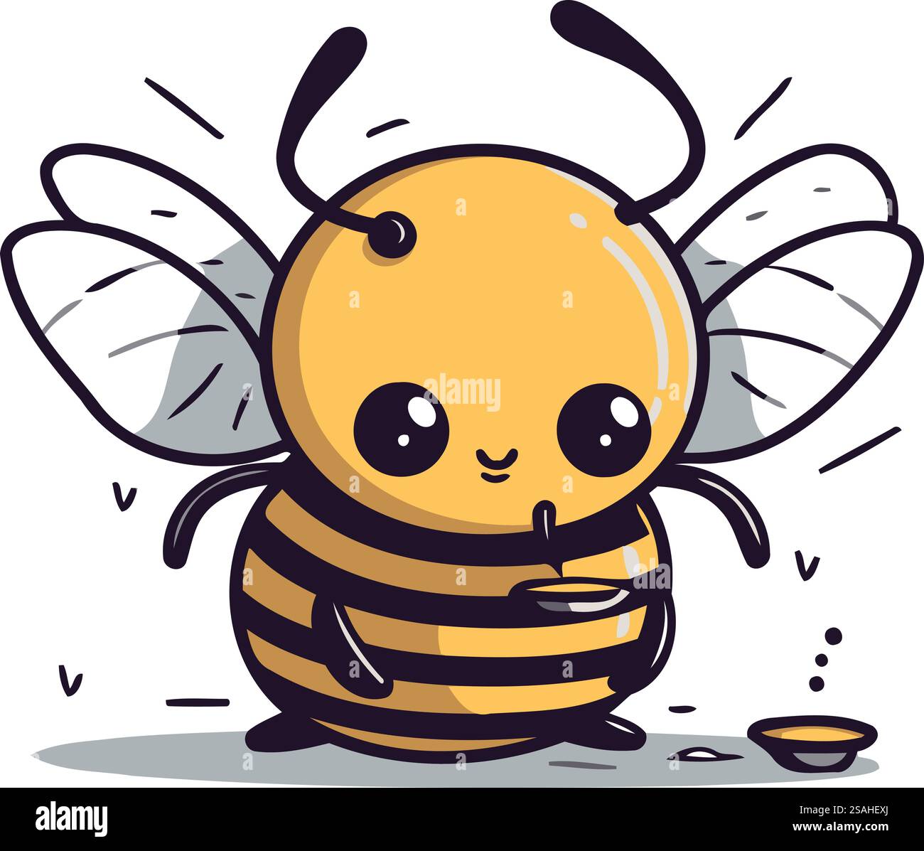 Cute Bee Cartoon Mascot Character. Vector Illustration Stock Vector ...
