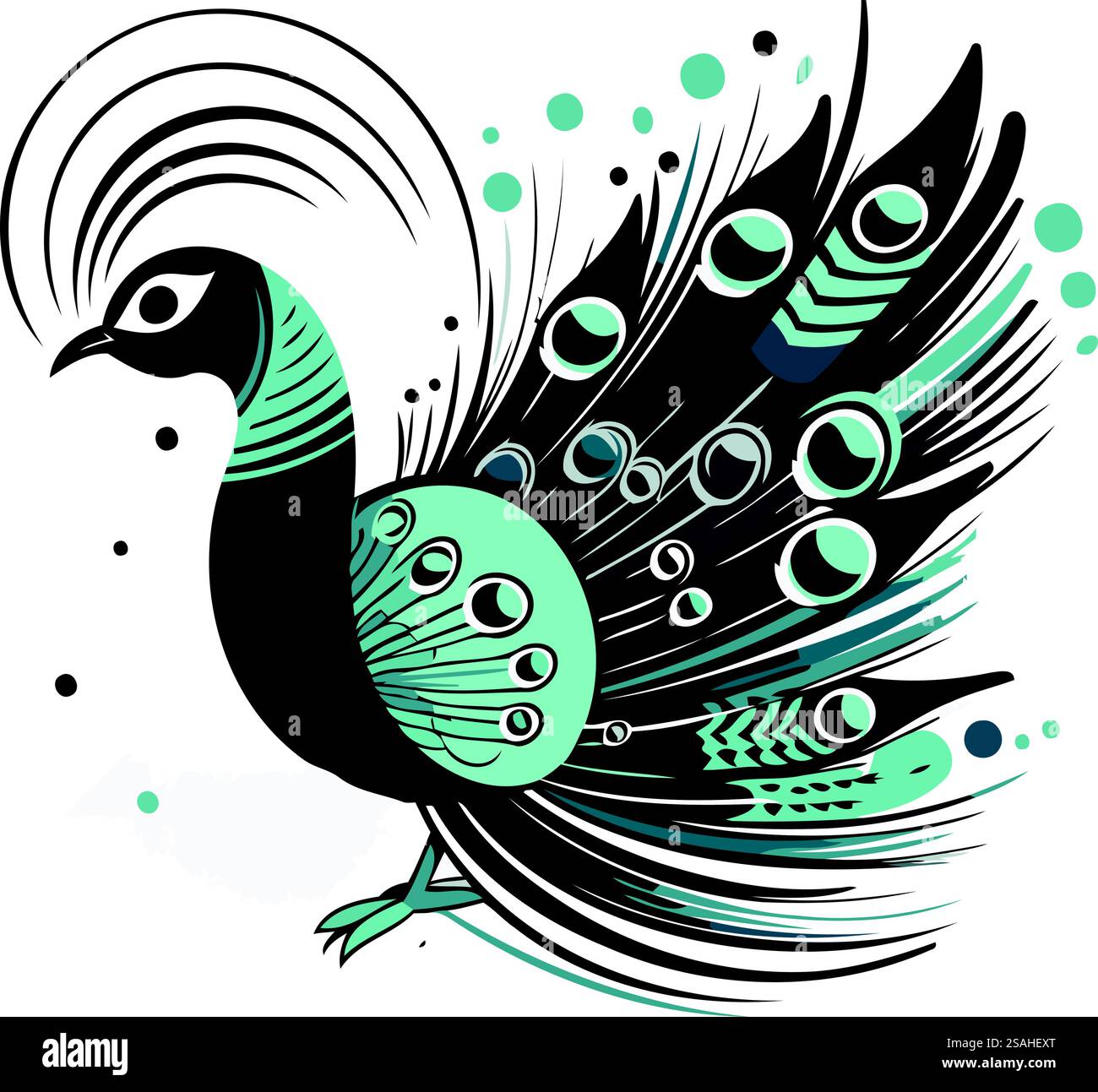 Peacock outline Stock Vector Images - Alamy