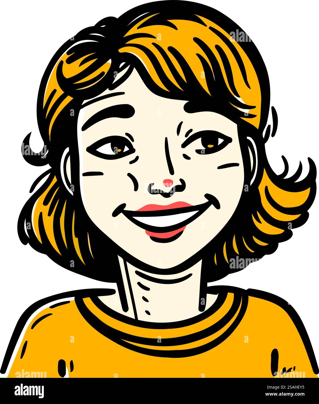 A cheerful woman Stock Vector Images - Alamy