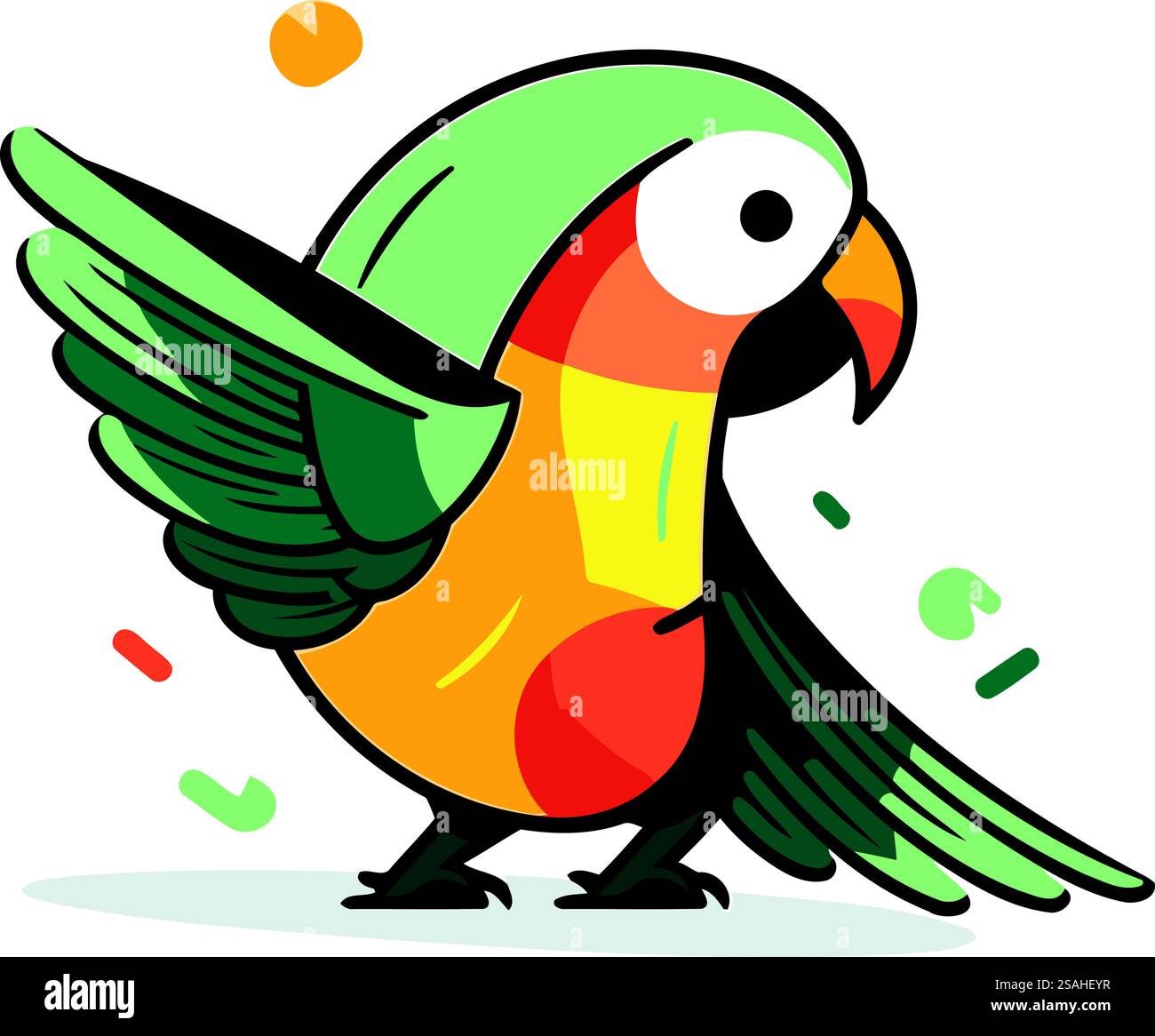 Parrot vector illustration. Isolated parrot on white background Stock ...