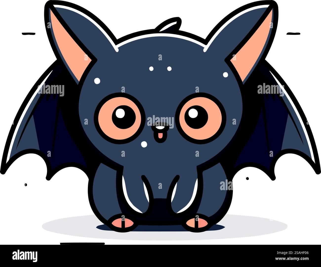 Cute Cartoon Bat Character Vector Illustration. Mascot Design Stock ...