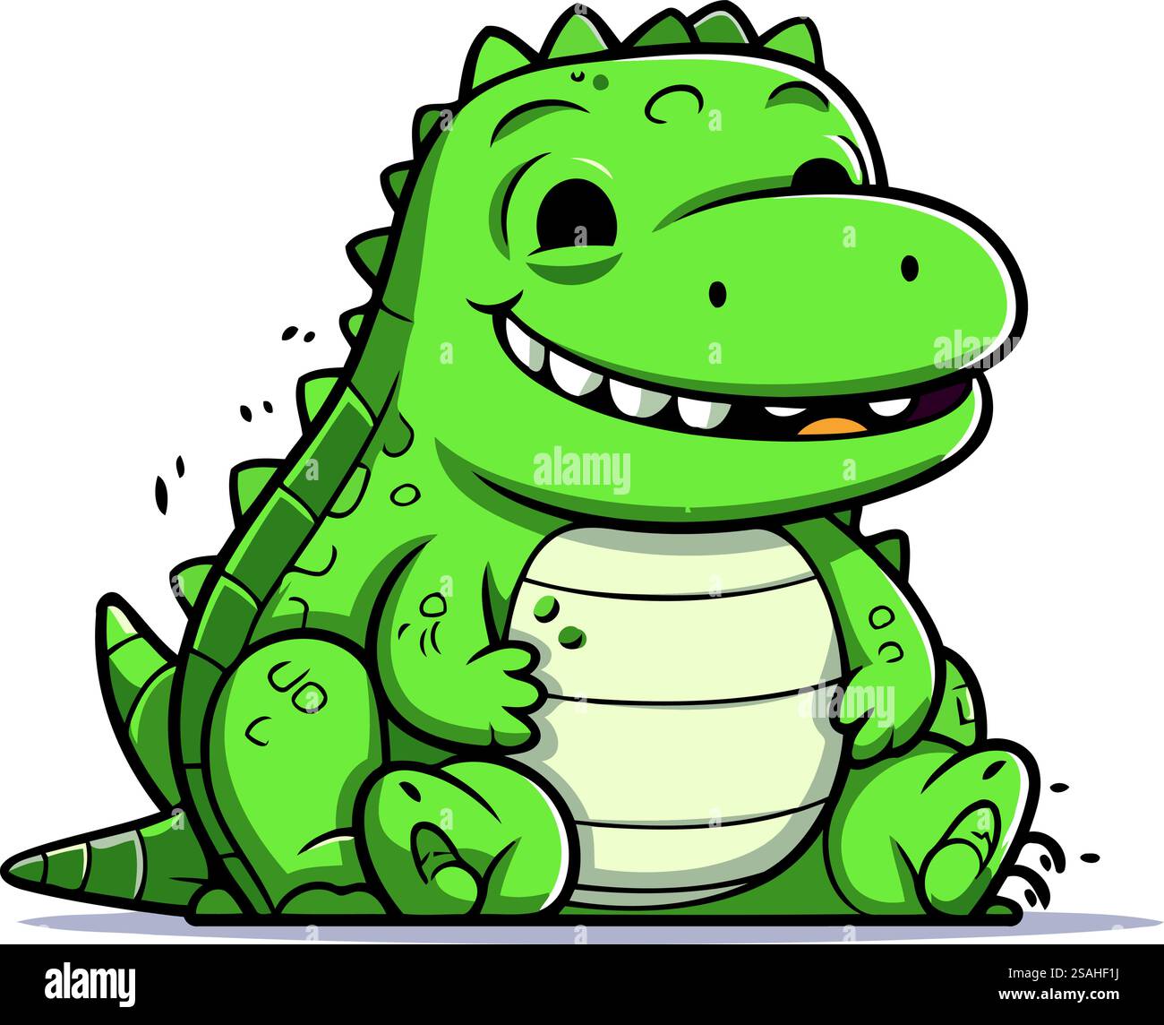 Cute crocodile cartoon vector illustration. Cute green crocodile Stock ...
