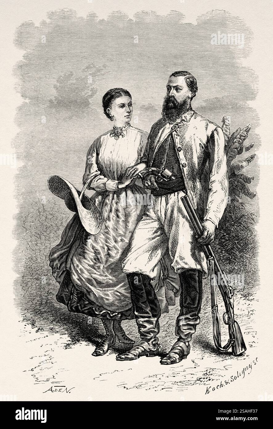 Sir Samuel White Baker, English explorer and his second wife, Lady ...