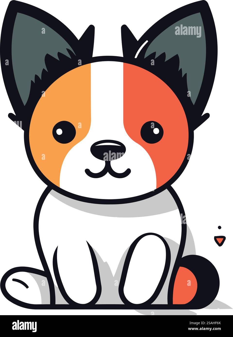 Cute dog cartoon character vector illustration. Cute little dog mascot ...