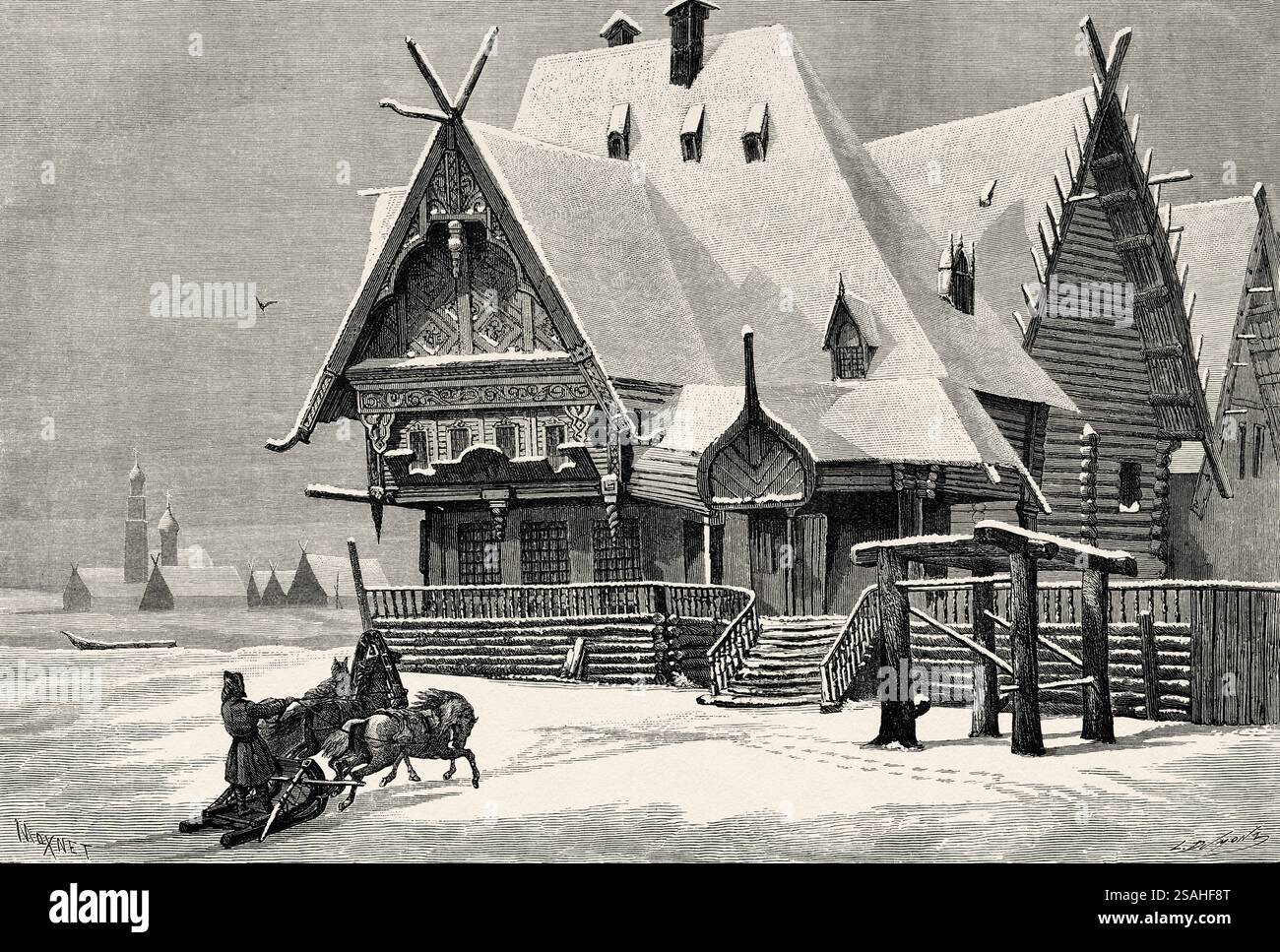 Kabak village. Inn between Sarostaw and Kostramma on the banks of the ...