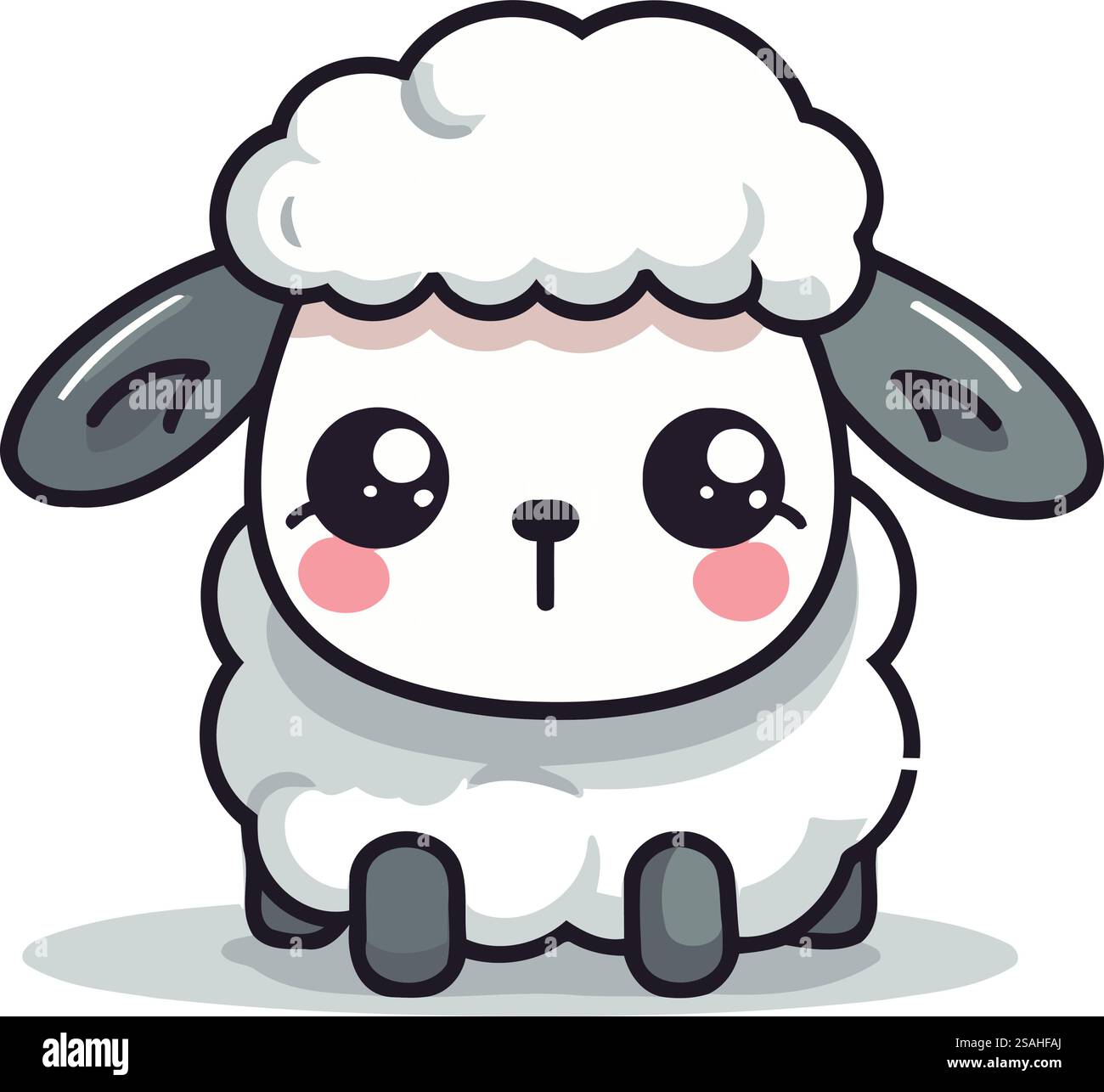 Cute sheep character cartoon vector illustration. Cute sheep mascot ...