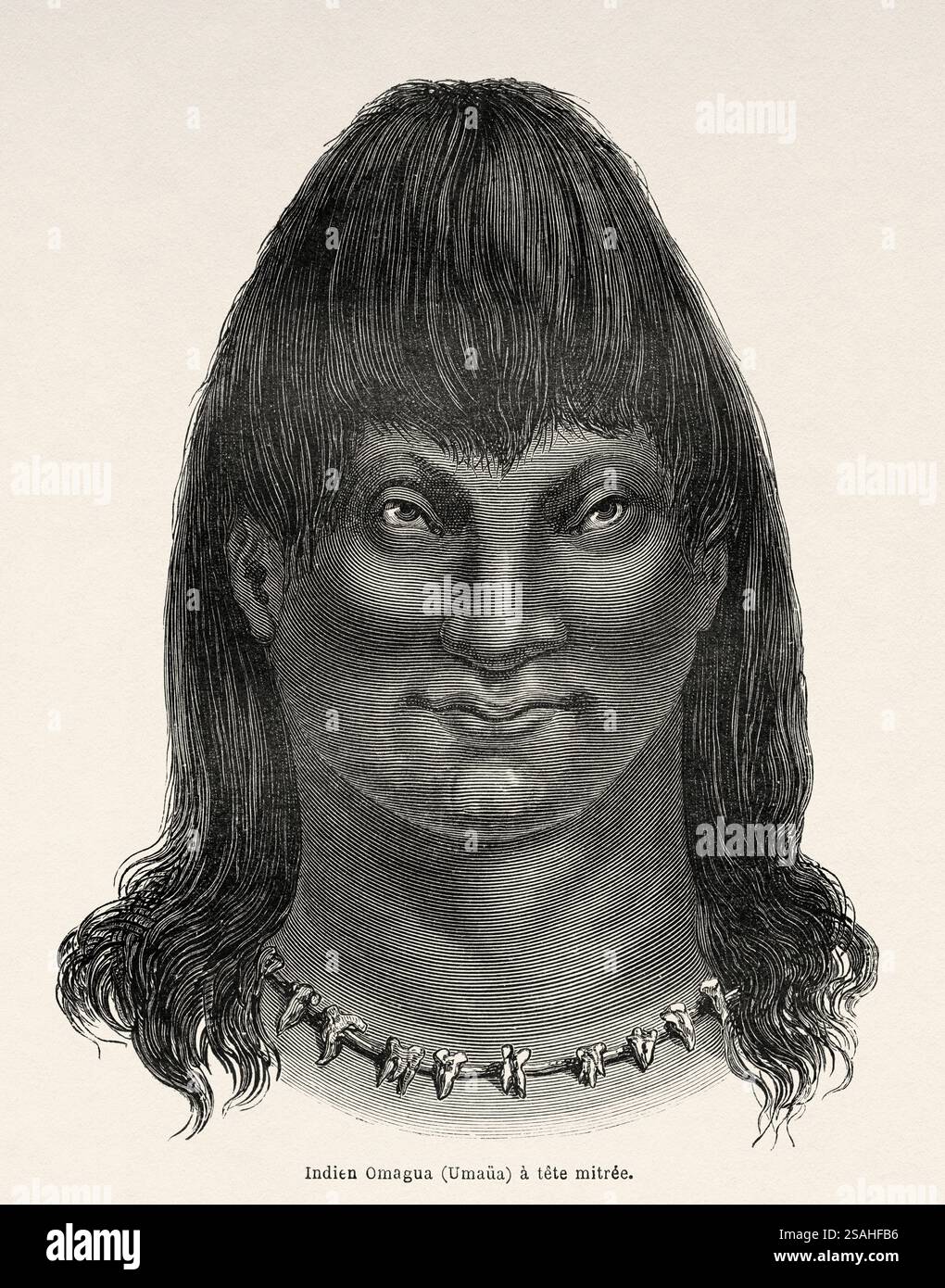 Omagua Indian with mitered head, Amazon state. Brazil. South America ...