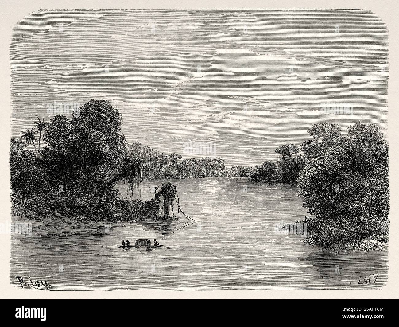 Jurua river confluence into Amazon river, Amazon state. Brazil. South ...