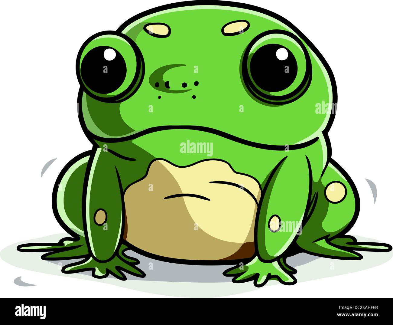 Frog cartoon character isolated on a white background. Vector ...