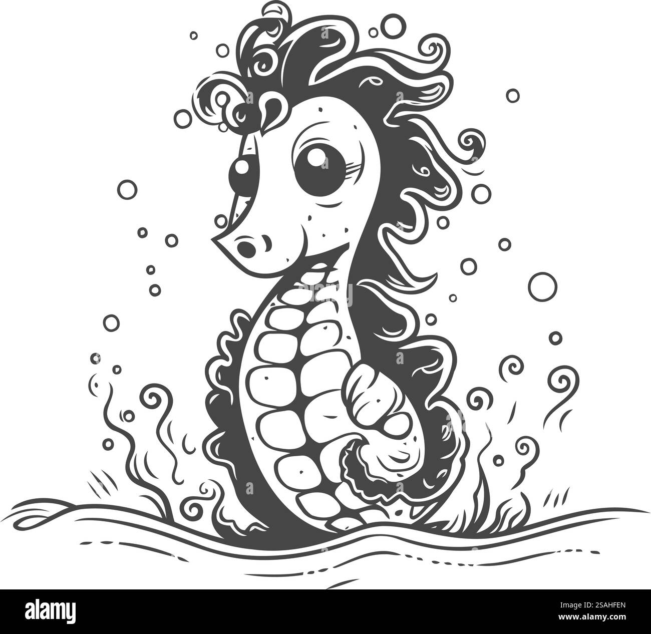 Sea horse line icon Cut Out Stock Images & Pictures - Alamy