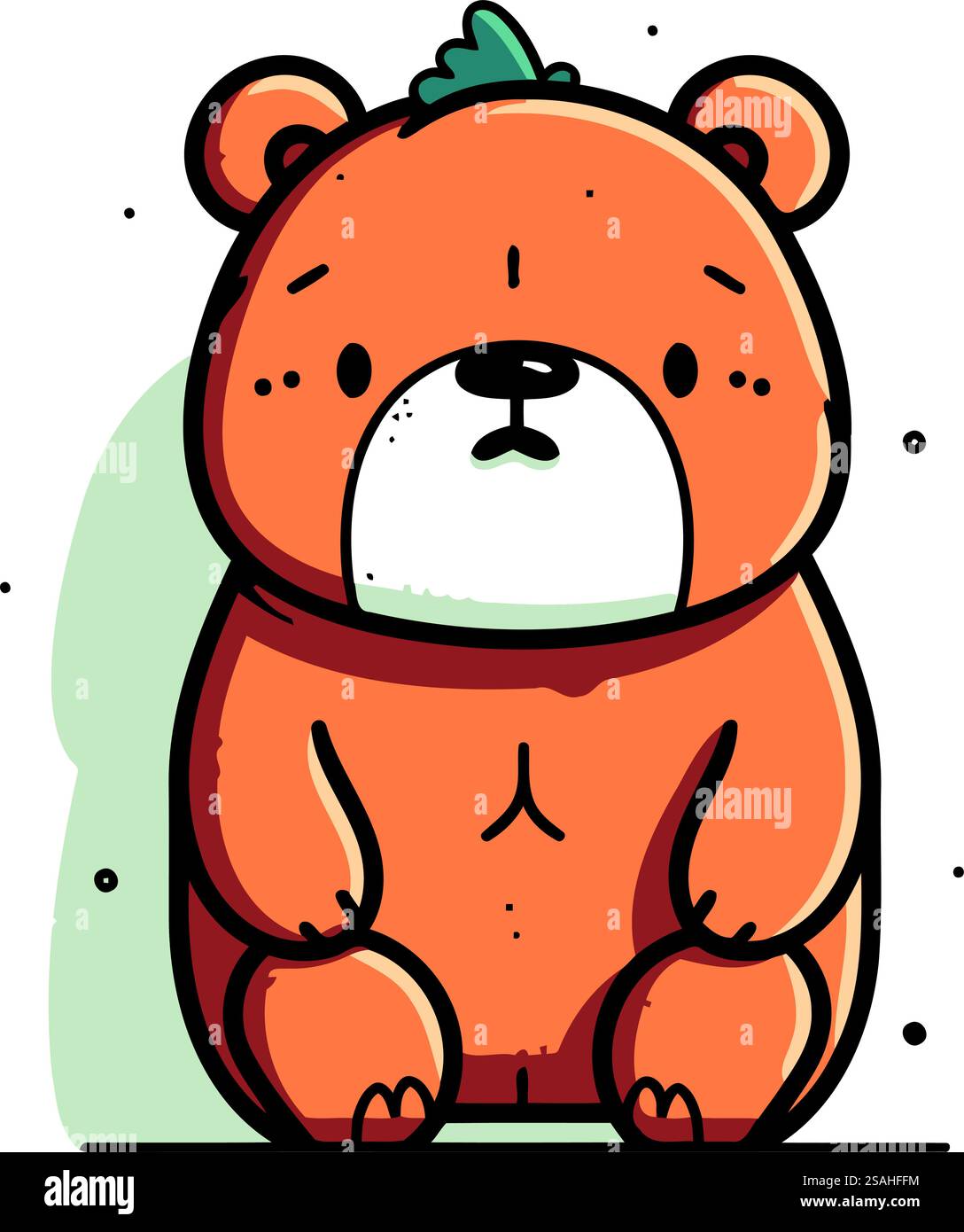 Cute teddy bear with sad expression. Vector illustration in cartoon ...