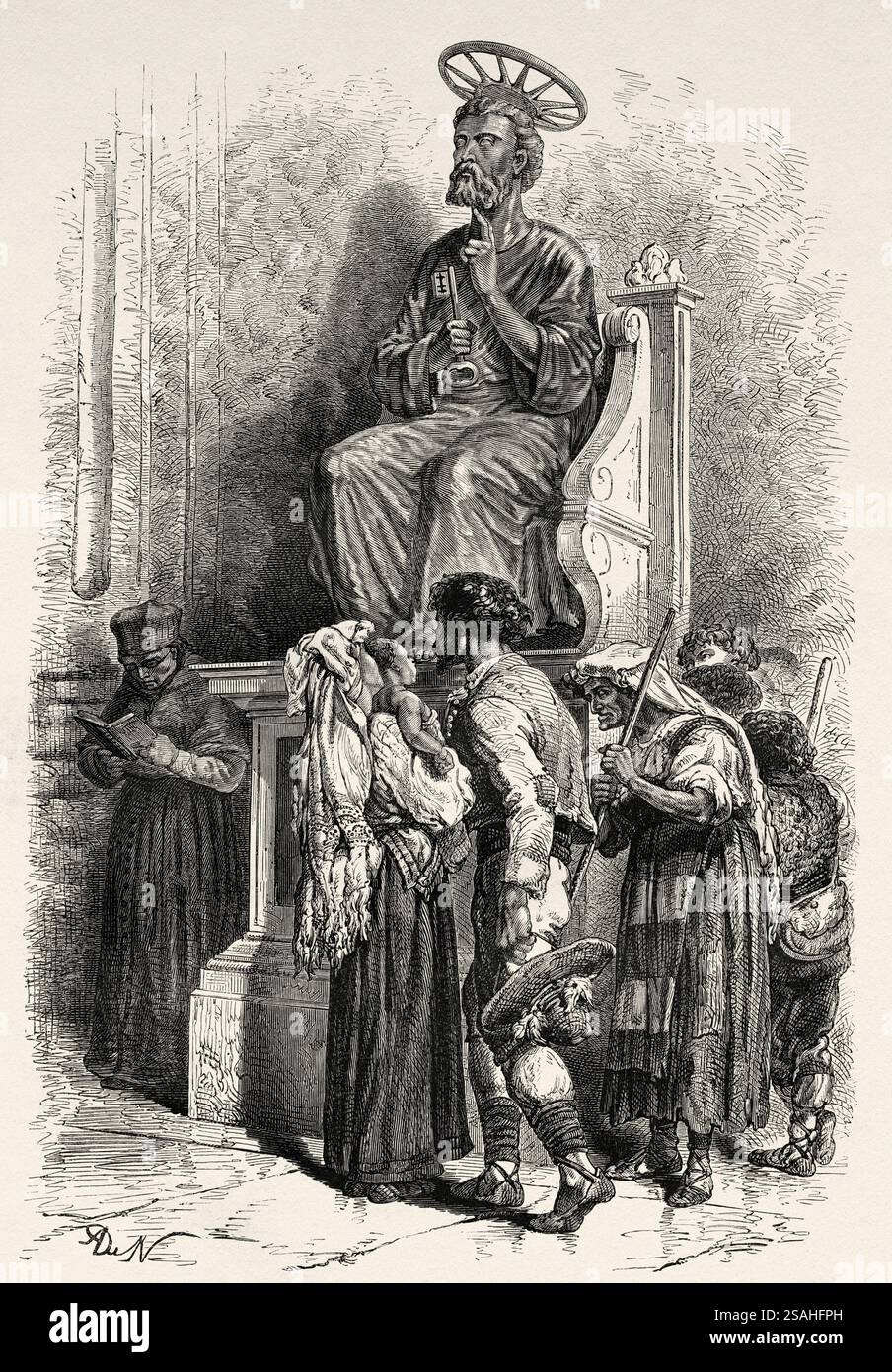 Faithful kissing the foot of Saint Peter in St Peter's Basilica ...