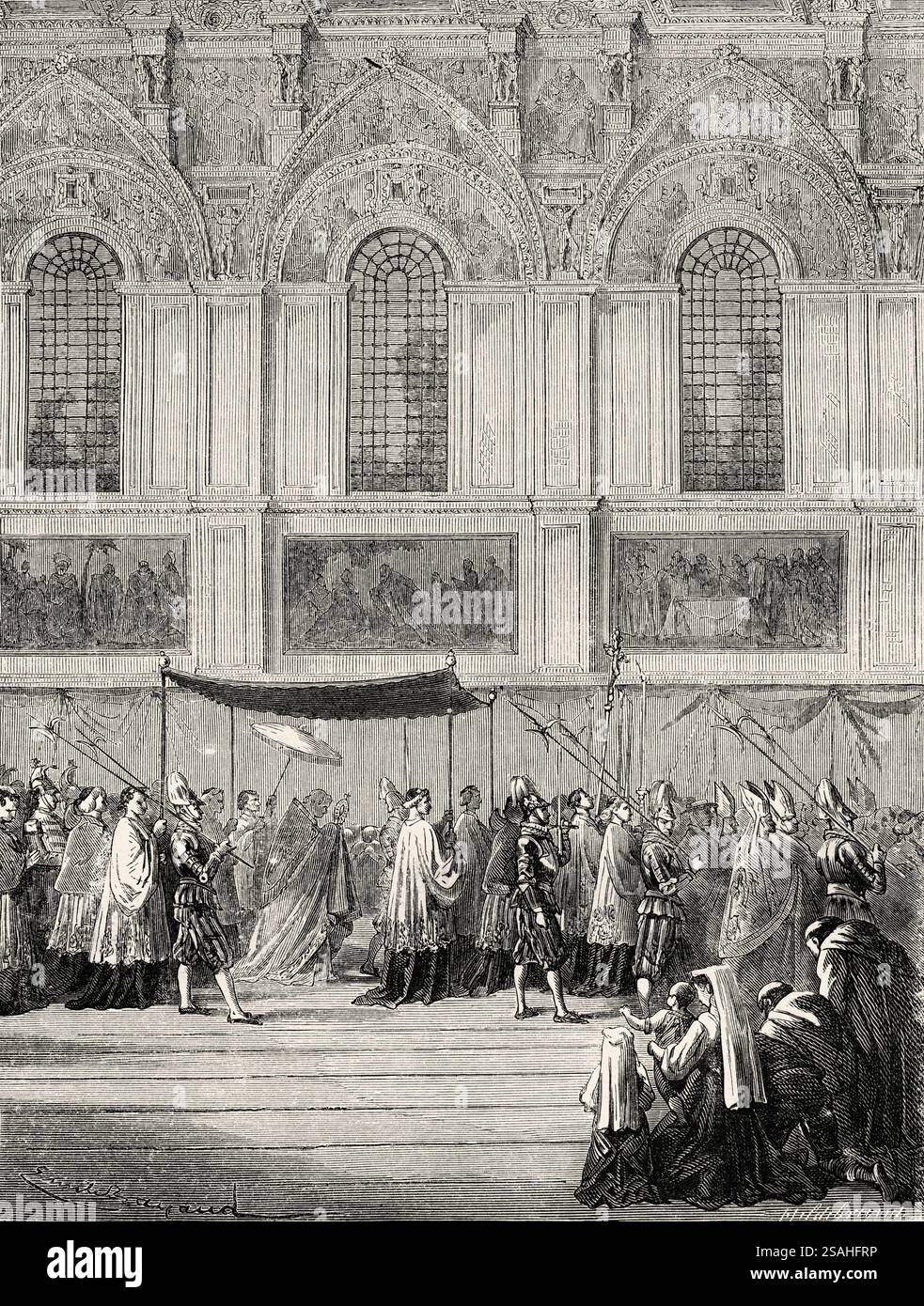 Pope Pius IX bringing the Blessed Sacrament to the Sistine Chapel ...