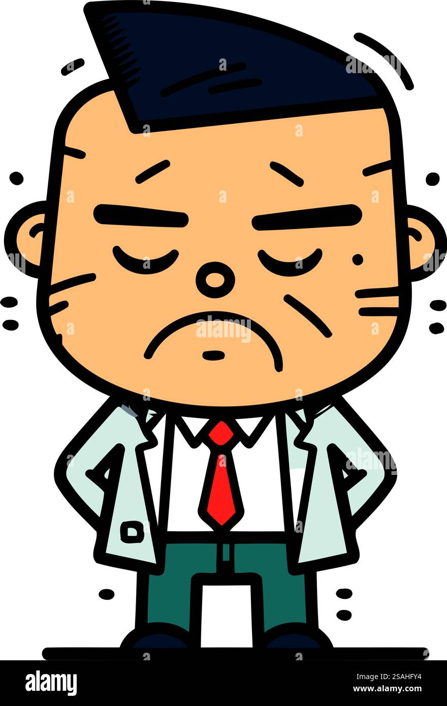 Angry Boss Cartoon Vector Illustration. Stressed Businessman Character ...