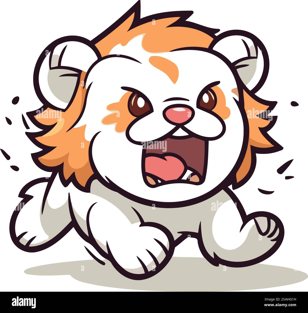 Lion Crying Cartoon Mascot Character Vector Illustration Stock Vector ...