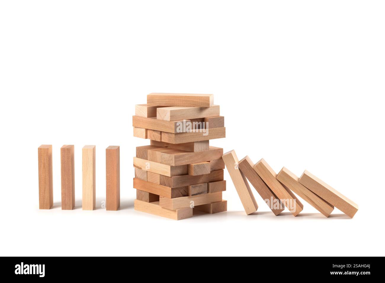 Falling wooden block game stick from falling domino concepts of ...