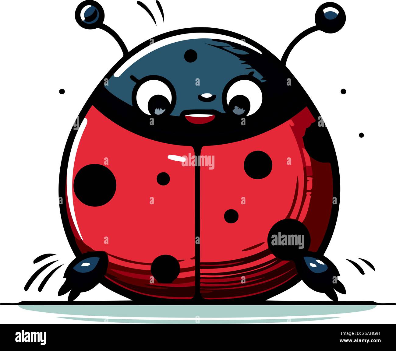 Cute cartoon ladybug on a white background. Vector illustration Stock ...