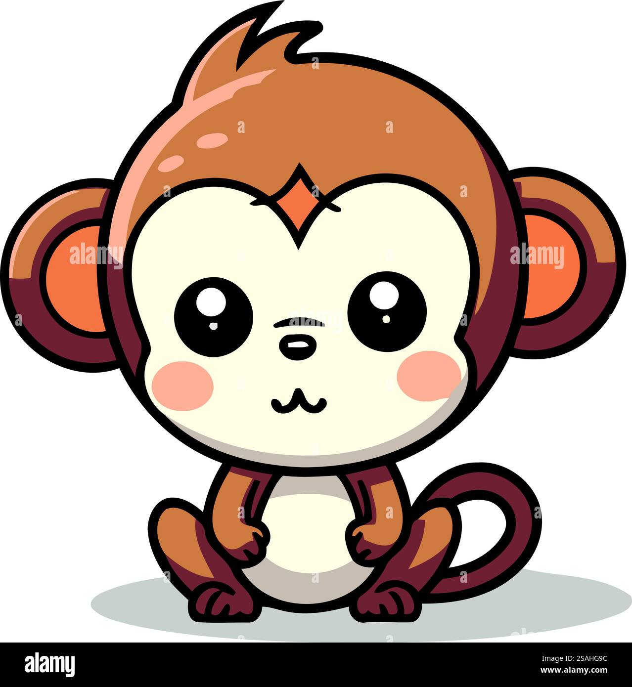 Monkey character design. Cute cartoon monkey. Vector illustration Stock ...