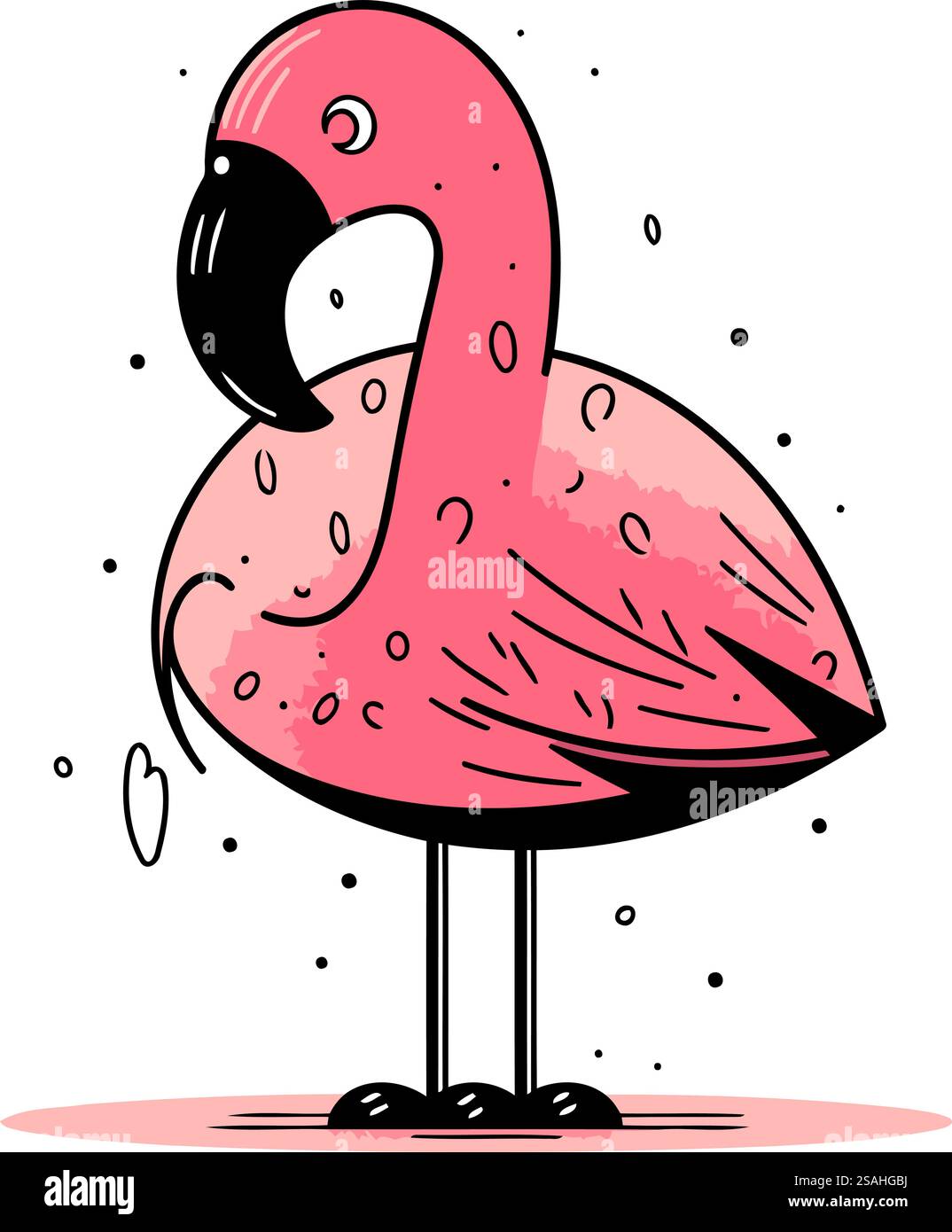 Flamingo. Vector illustration of a funny cartoon flamingo Stock Vector ...