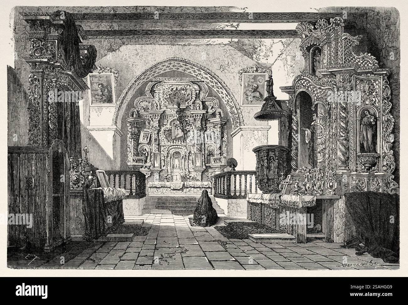 Interior of Metropolitan Cathedral of Quito, Ecuador. South American ...