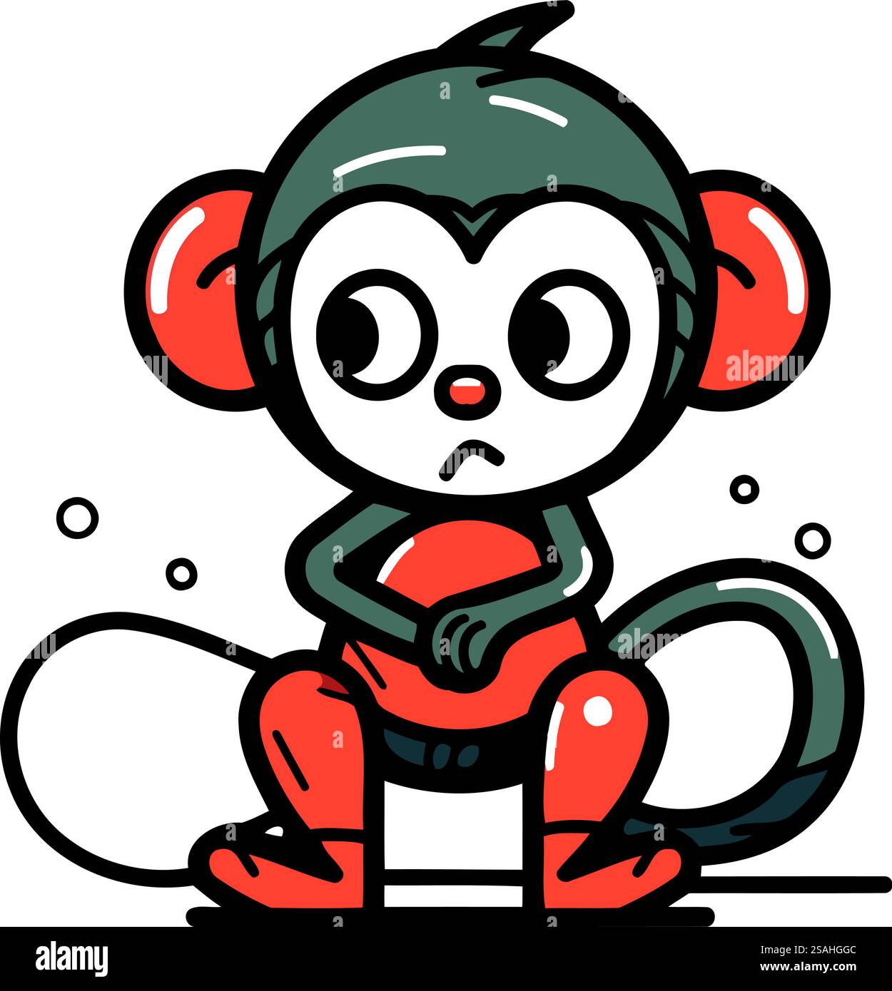 Cute cartoon monkey. Vector illustration. Isolated on white background ...