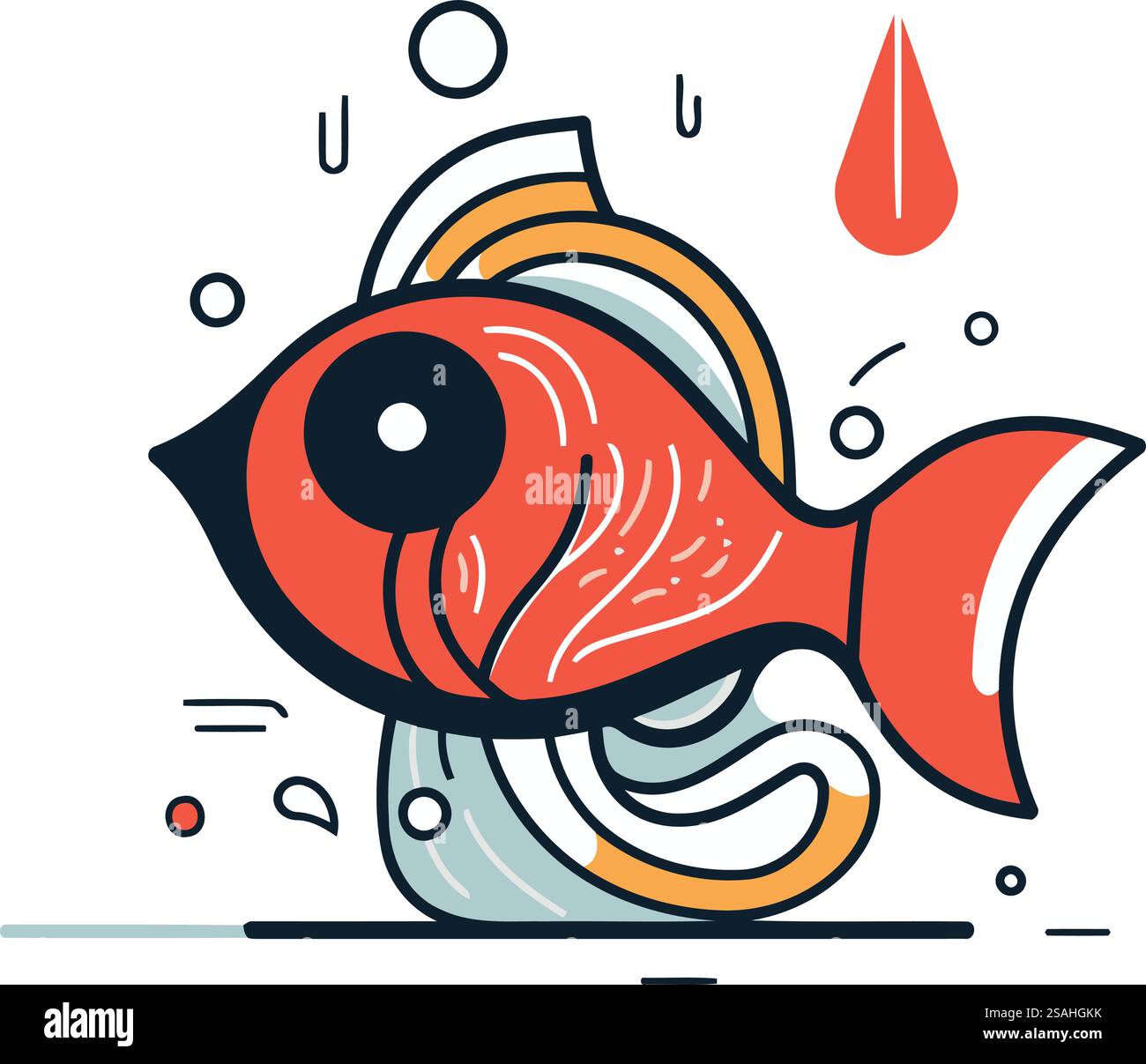 Flat fish vector hi-res stock photography and images - Alamy