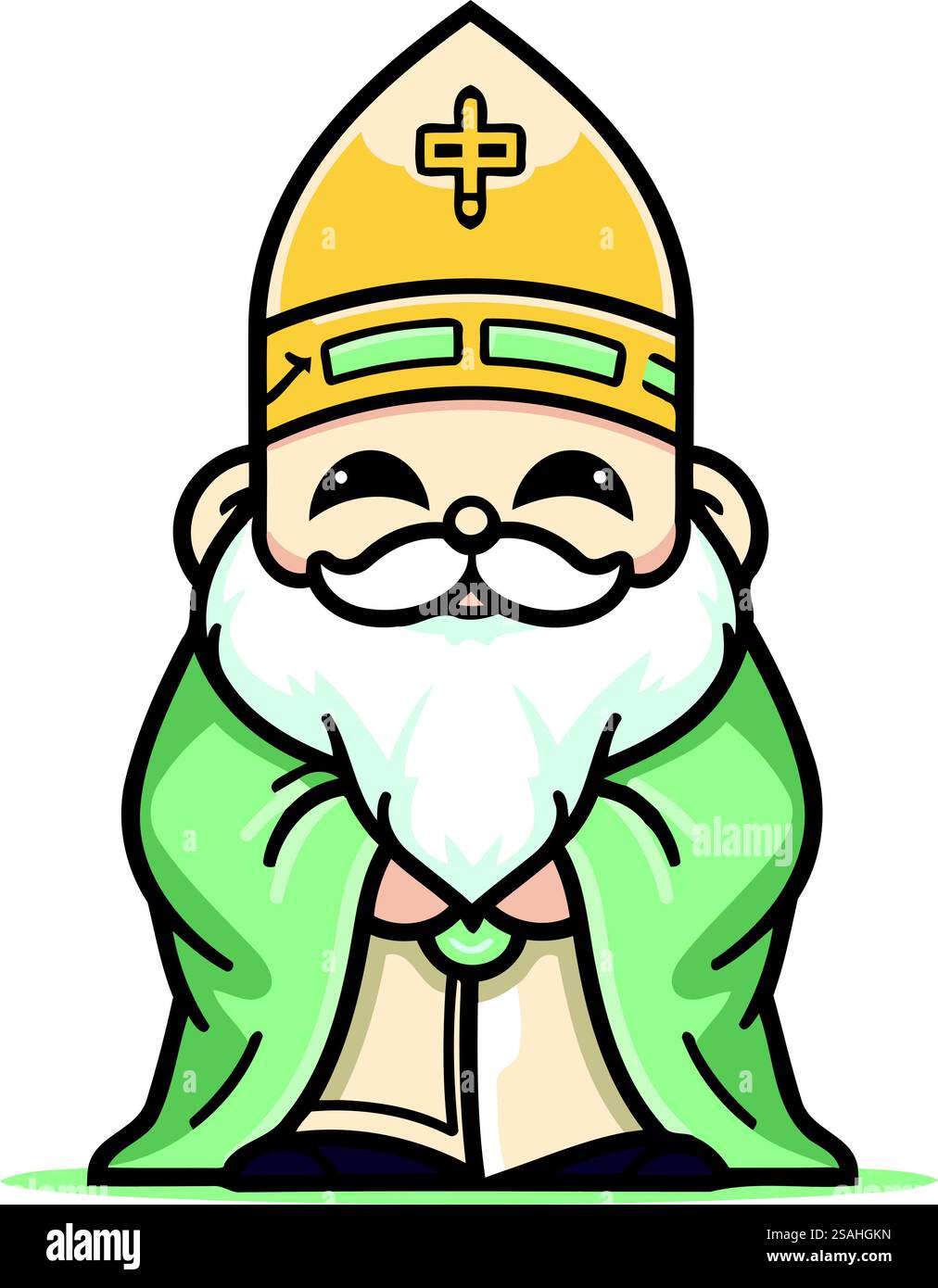 Cute Cartoon Pope Character Vector Illustration. Isolated on White ...