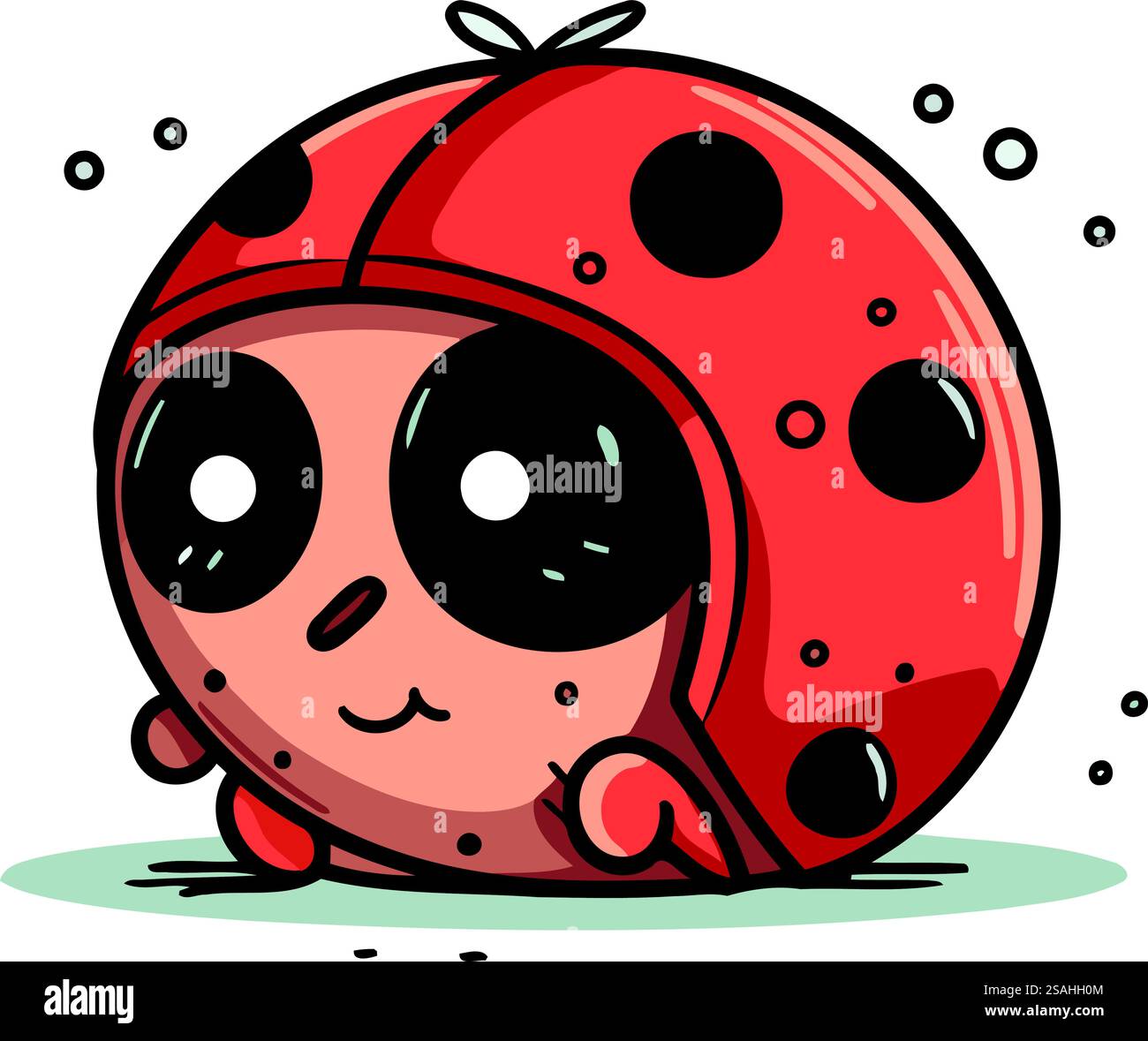 Cute little ladybug. Hand drawn vector illustration. Isolated on white ...