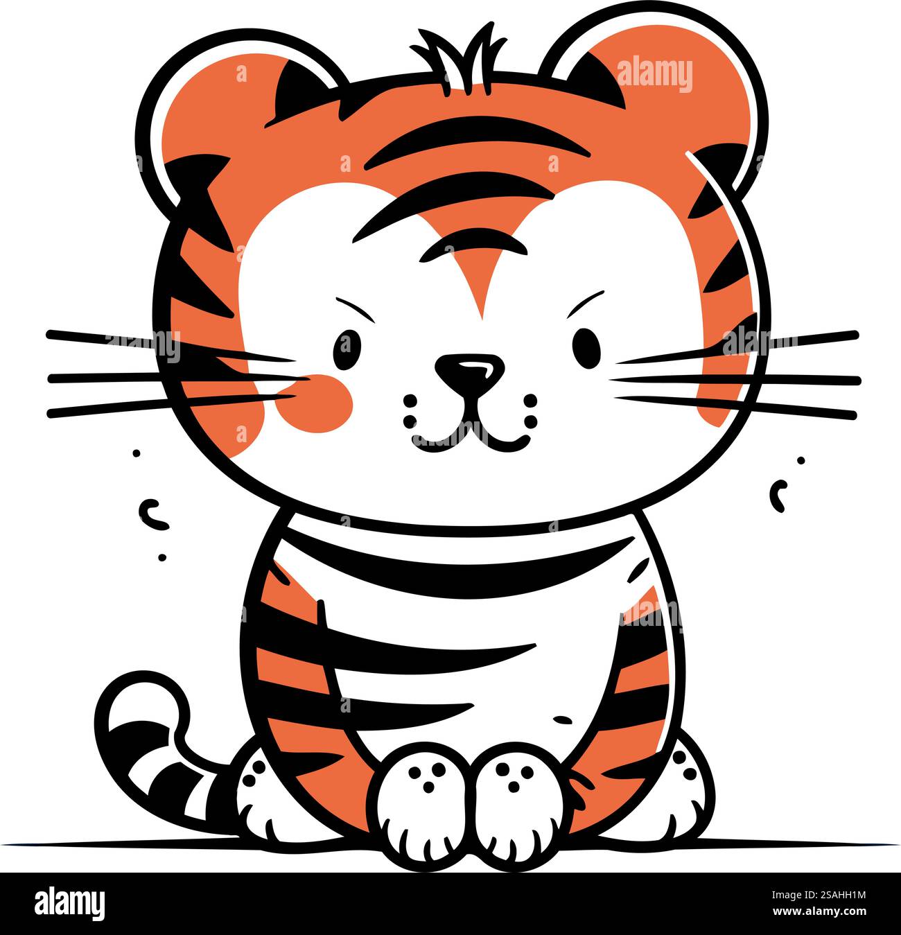 Cute cartoon tiger. Vector illustration for t shirt design Stock Vector ...