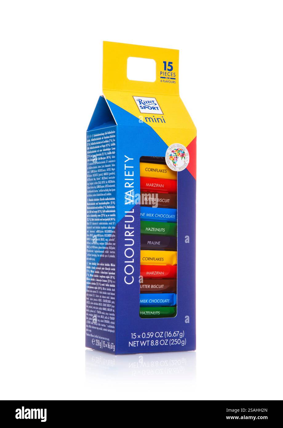 LONDON, UK - JANUARY 10, 2025: Gift box of Ritter Sport mini colorful ...