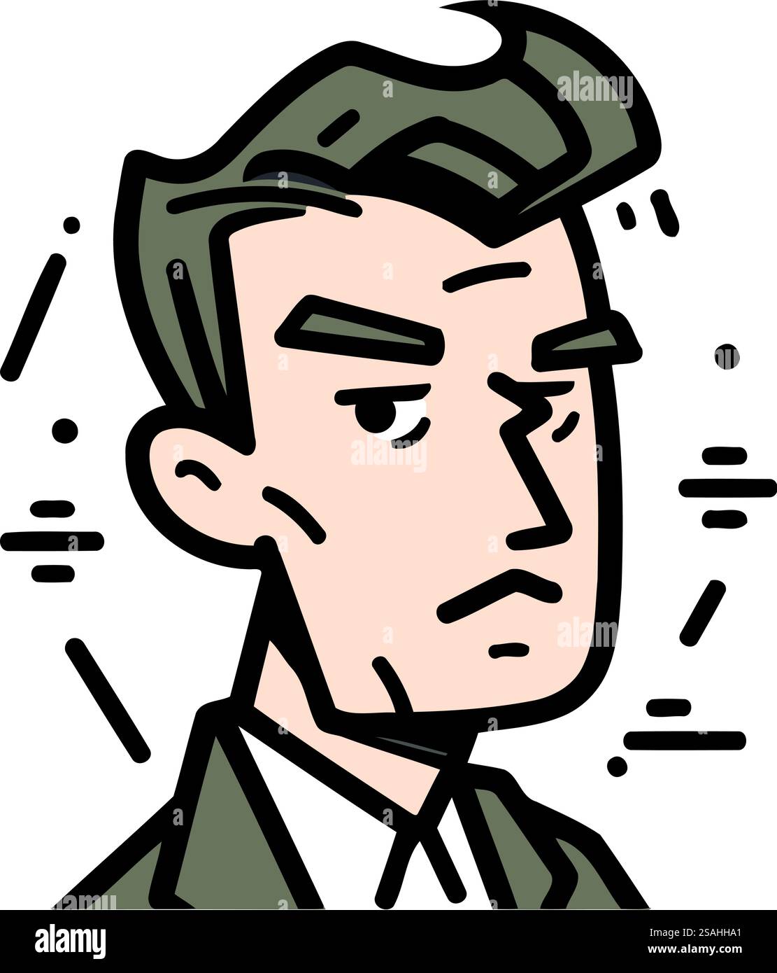 Vector illustration of a man who has a headache. Cartoon style Stock ...