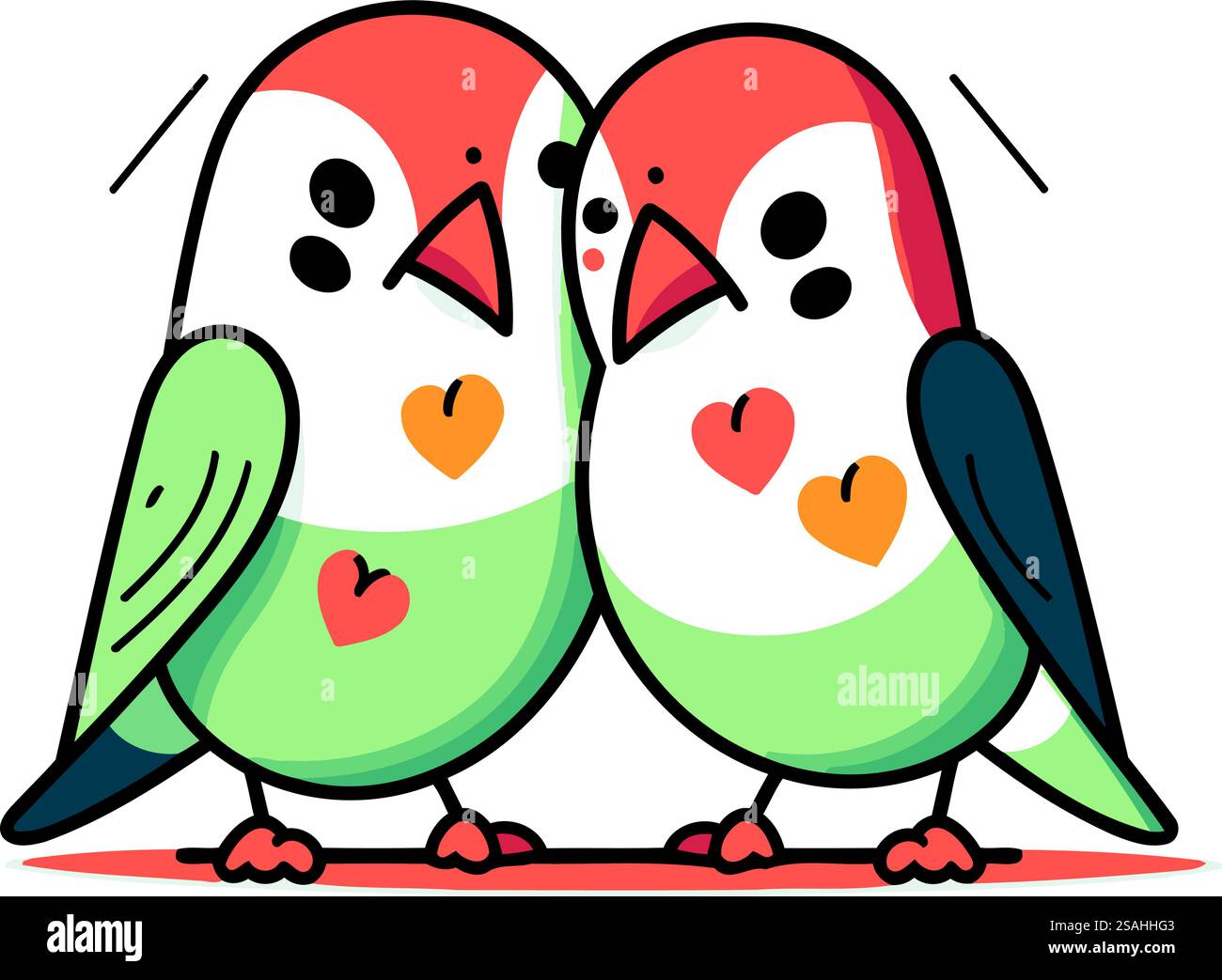 Cute couple of doves. Vector illustration in cartoon style Stock Vector ...