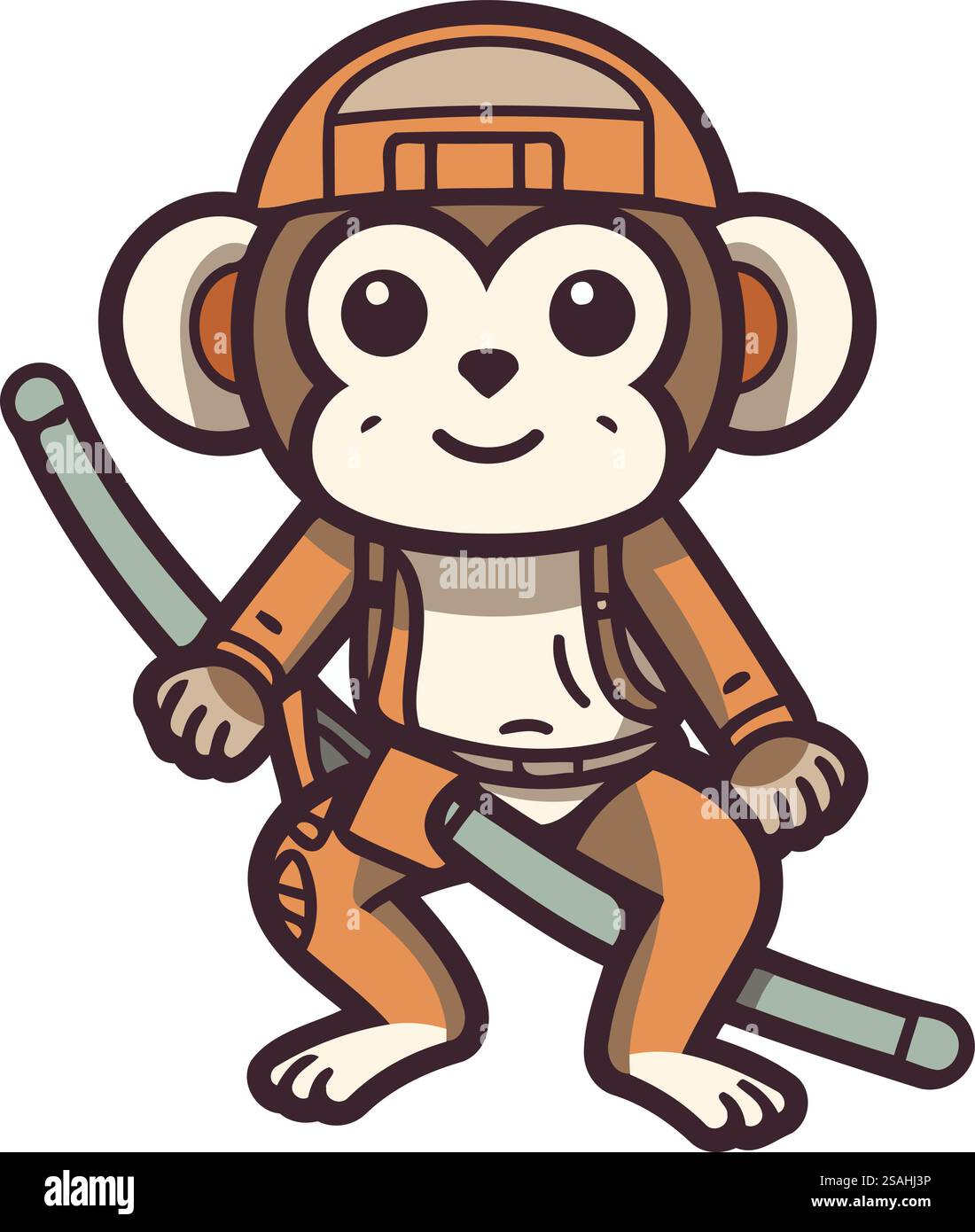Monkey Cartoon Mascot Character Mascot Design Vector Illustration Stock ...