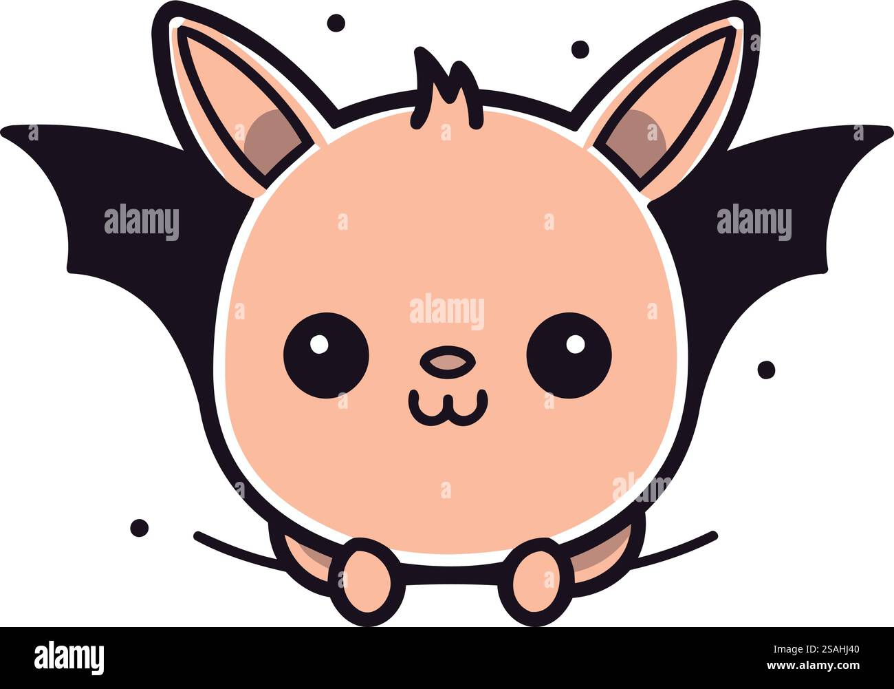 cute little bat flying character vector illustration designicon vector ...