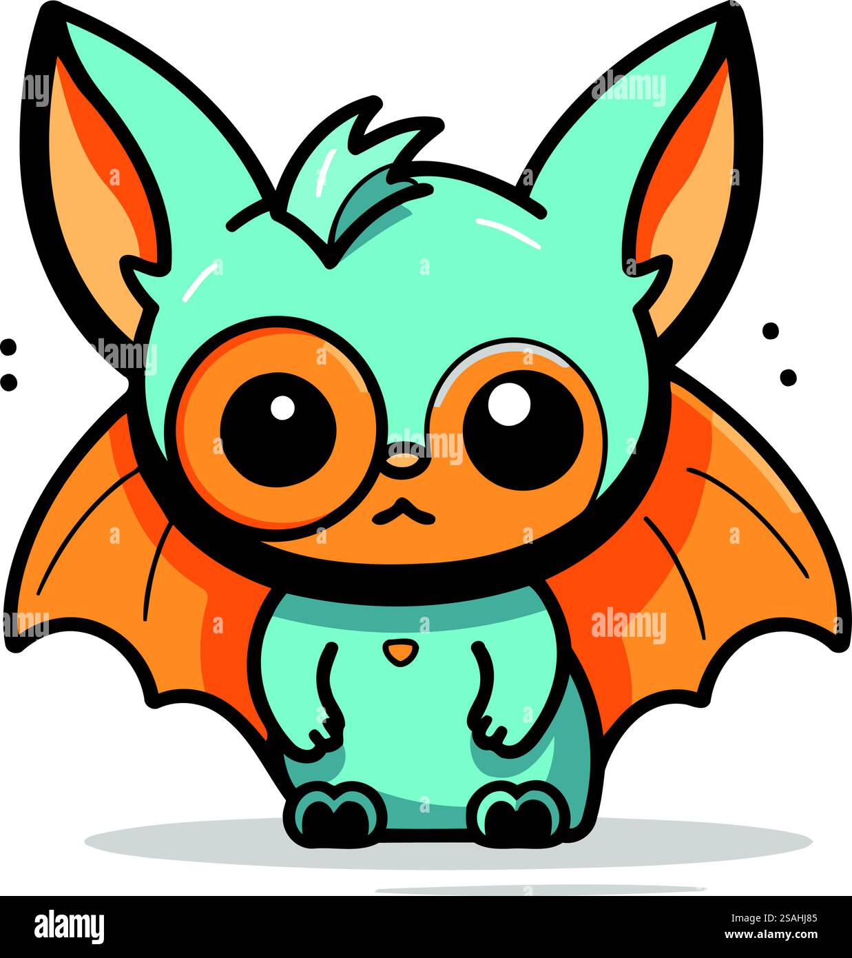 Cute cartoon little bat. Vector illustration in a flat style Stock ...