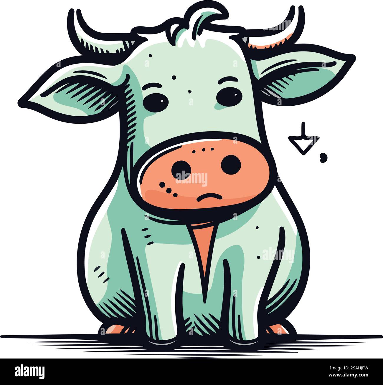 Cute cow. Vector illustration. Isolated on white background Stock ...