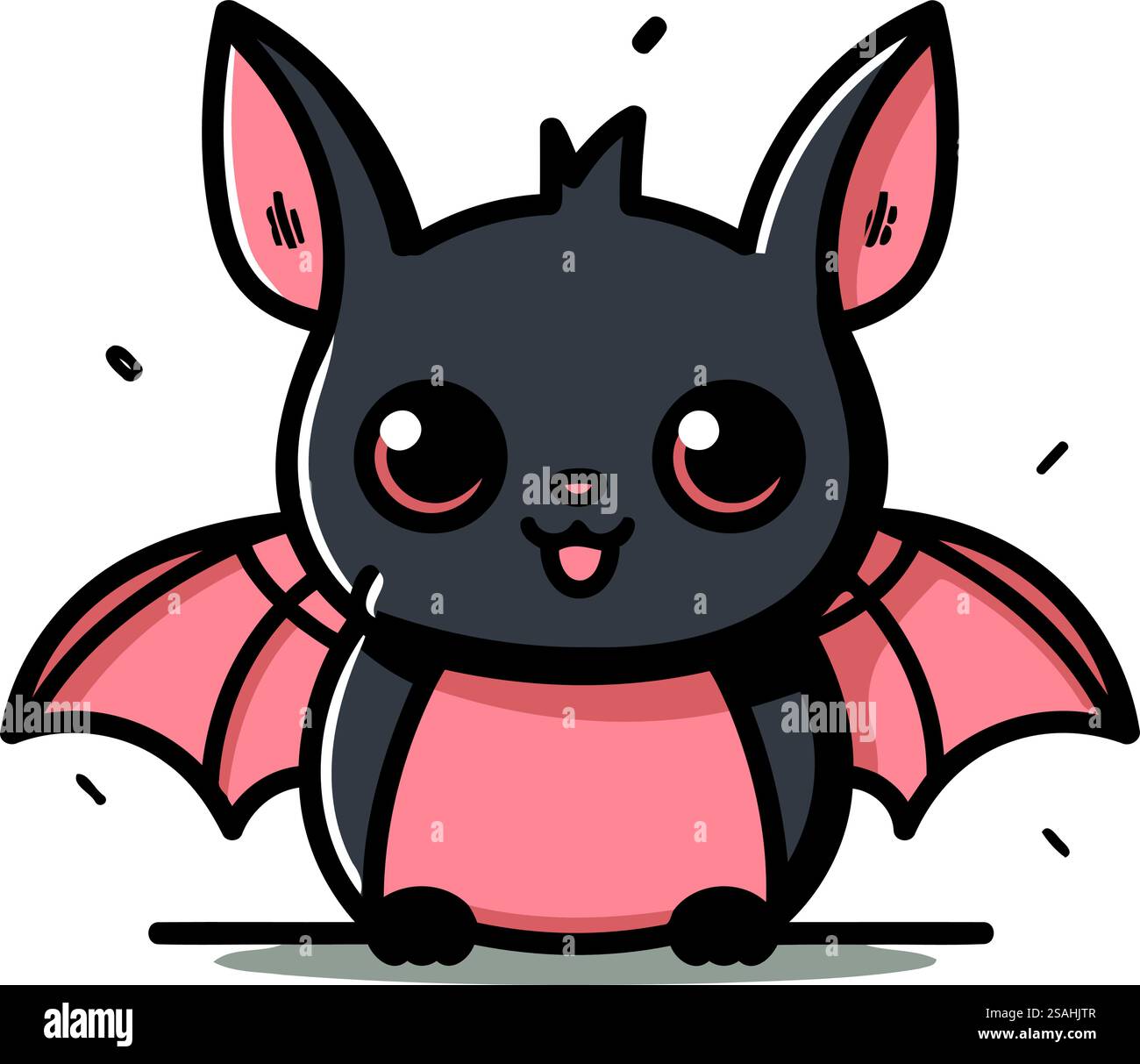 Cute Bat Cartoon Character Vector Illustration. Cute Bat Character ...