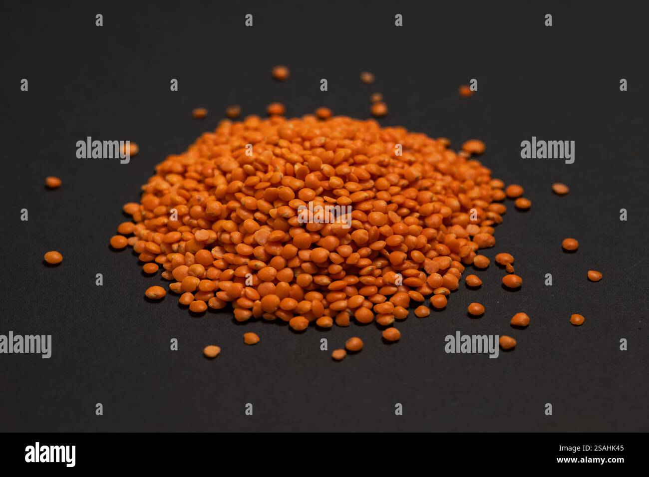 Red lentils pile. Dry orange lentil grains, heap of dal, dhal, masoor ...
