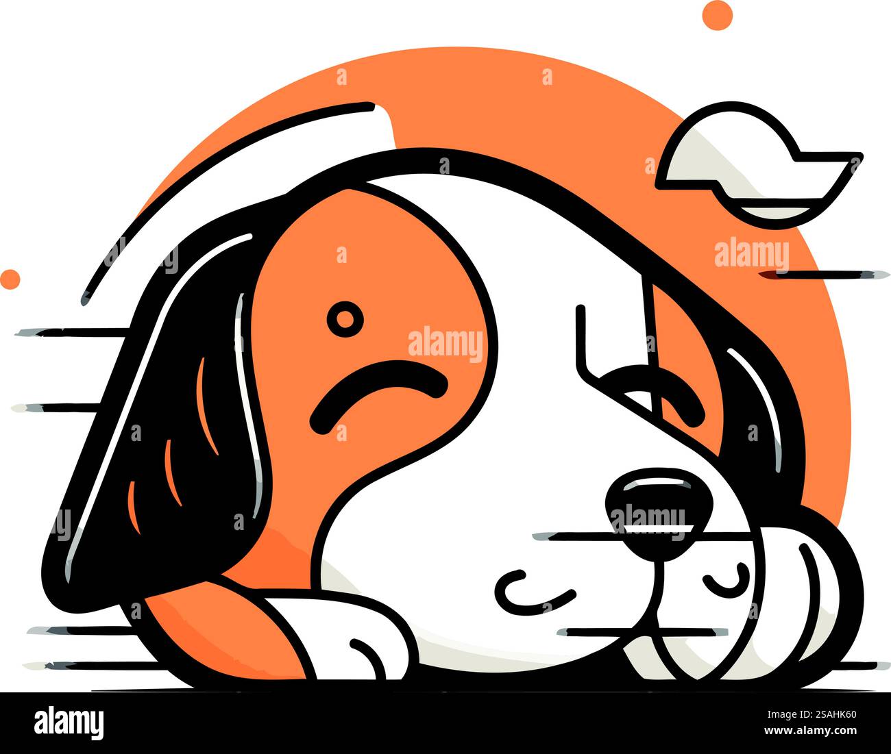 Sad puppy white background Stock Vector Images - Alamy