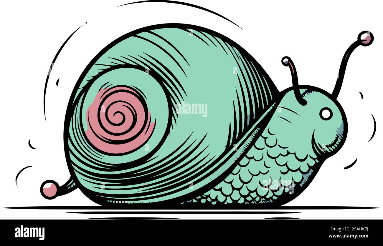 Snail. Hand drawn doodle sketch style vector illustration Stock Vector ...