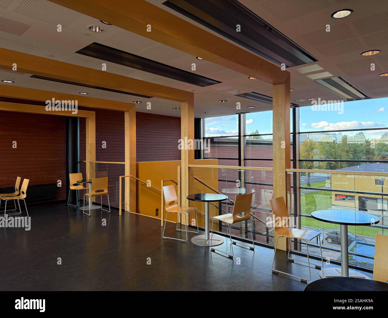 Modern office interior. Empty corridor and lobby with chair and, table ...