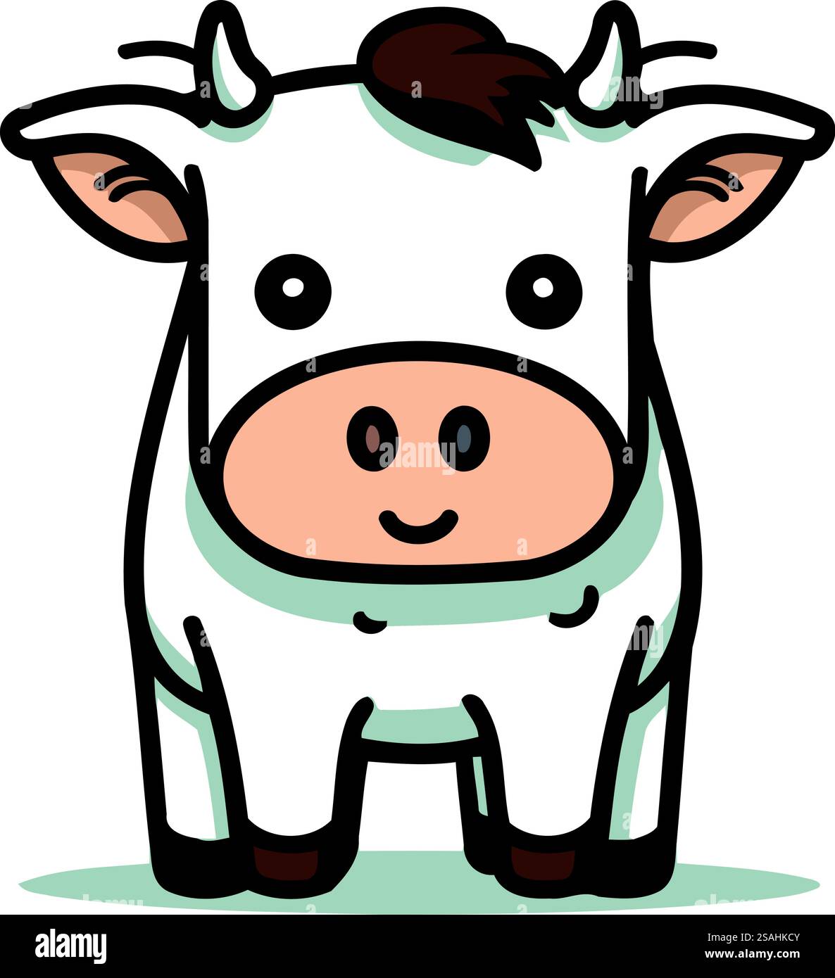 Cute cow cartoon character vector illustration. Cute cartoon cow icon ...