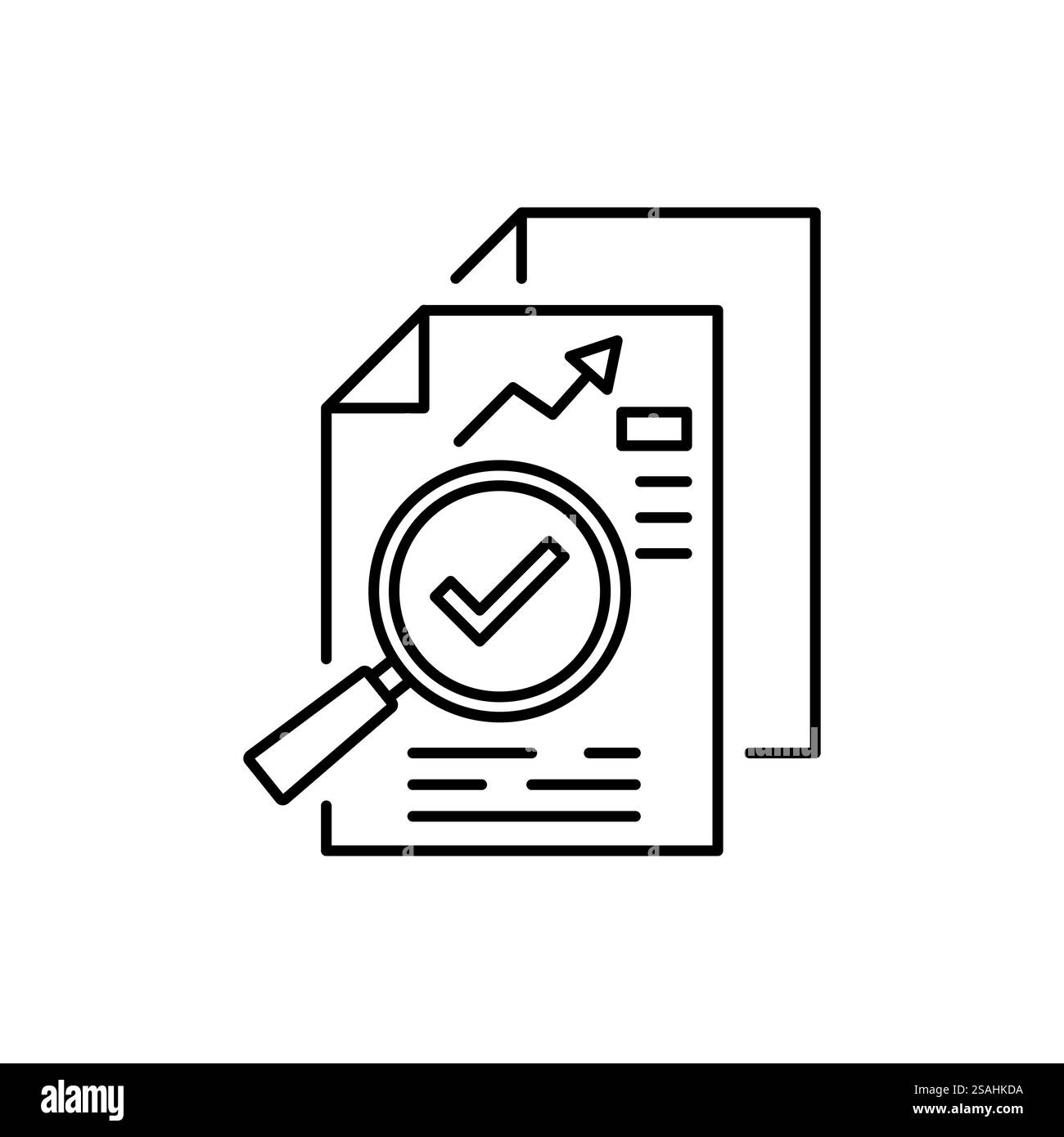 review audit, overview risk icon, verification business, thin line ...