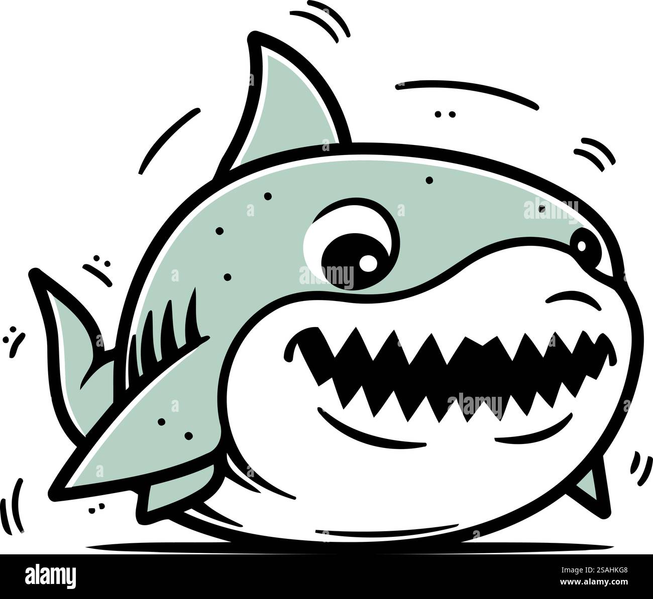 Cartoon shark. Vector illustration. Isolated on white background Stock ...