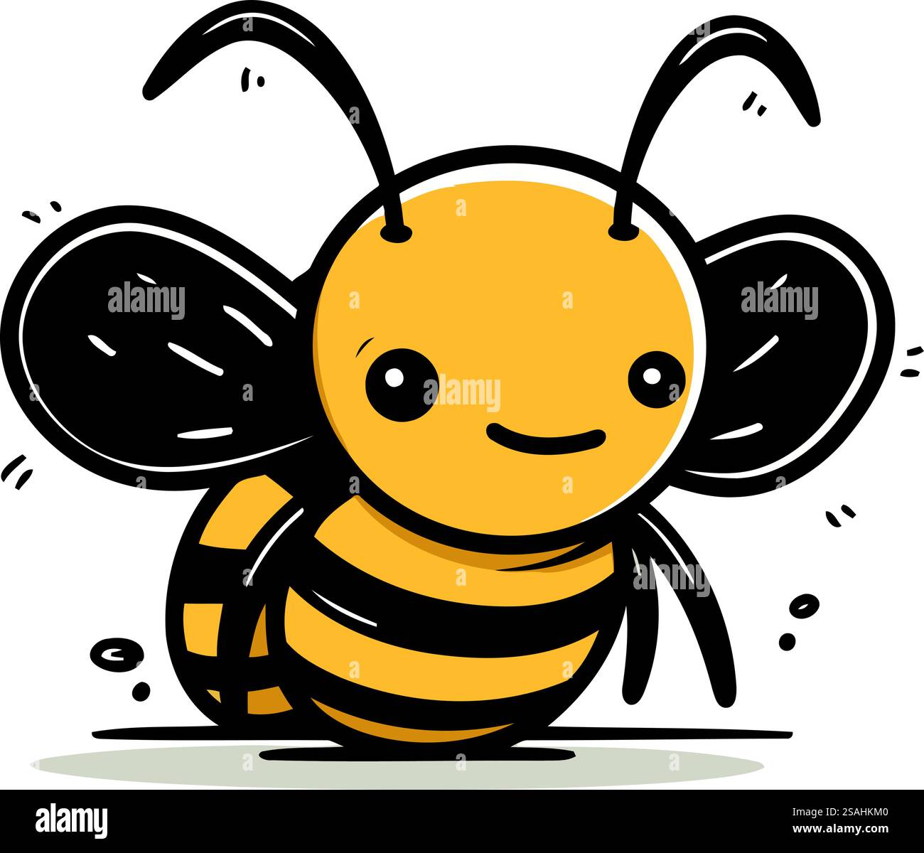 Cute cartoon bee. Vector illustration. Isolated on white background ...