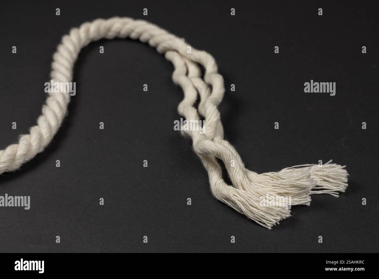 Rope detail on dark. Close-up of its rope texture Depth of field ...