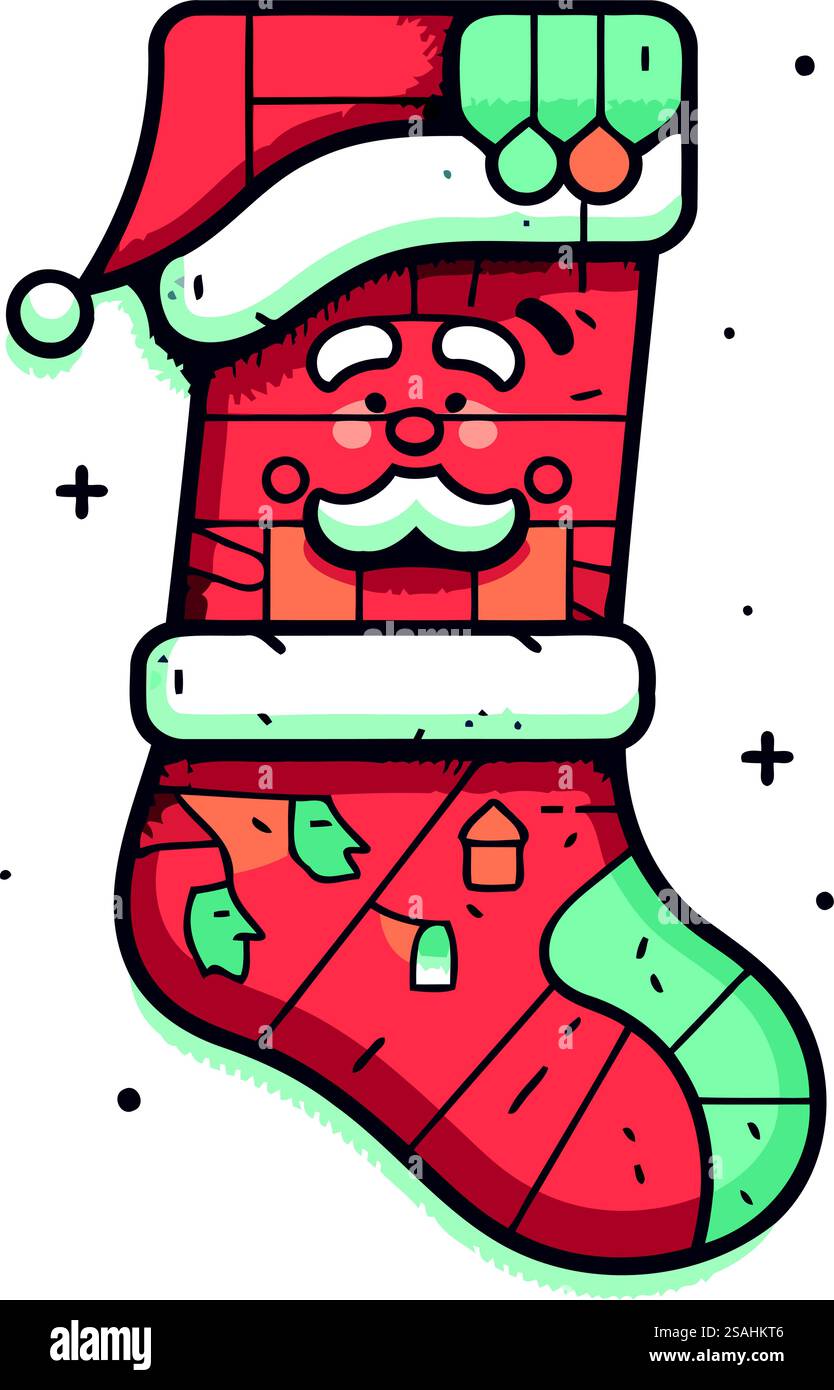 Santa claus christmas flat Cut Out Stock Images & Pictures - Alamy